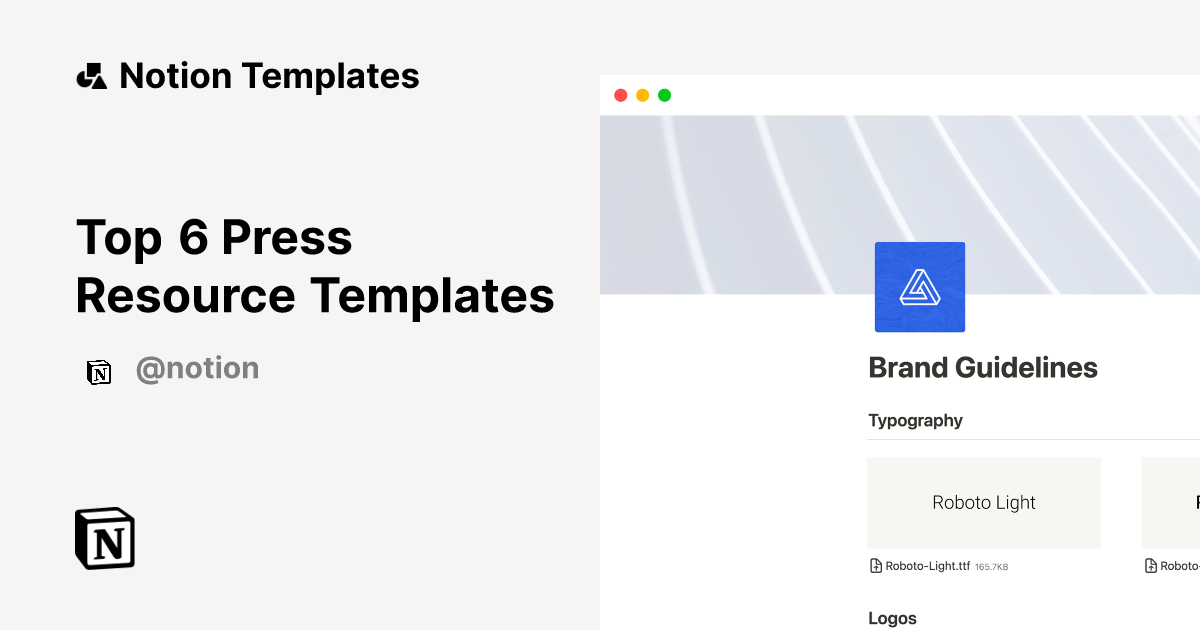 Top 6 Press Resource Templates | Notion Template Marketplace