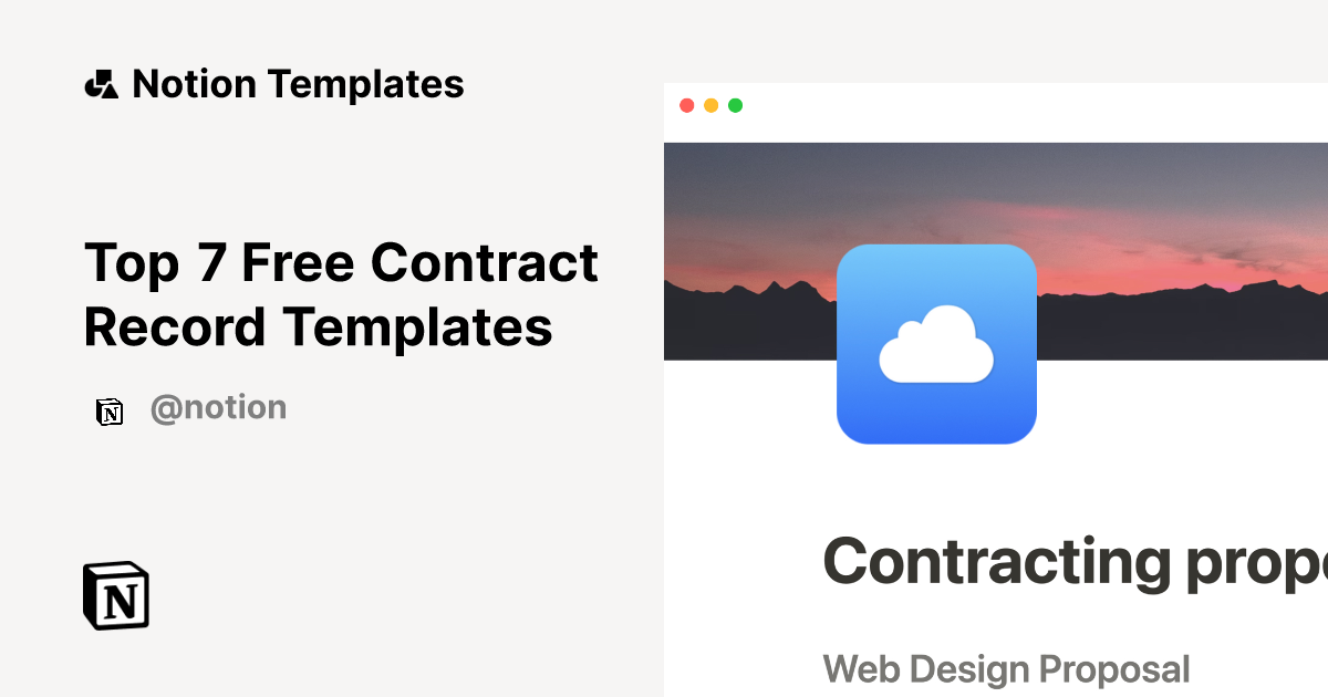 Top 7 Free Contract Record Templates Notion Template Marketplace