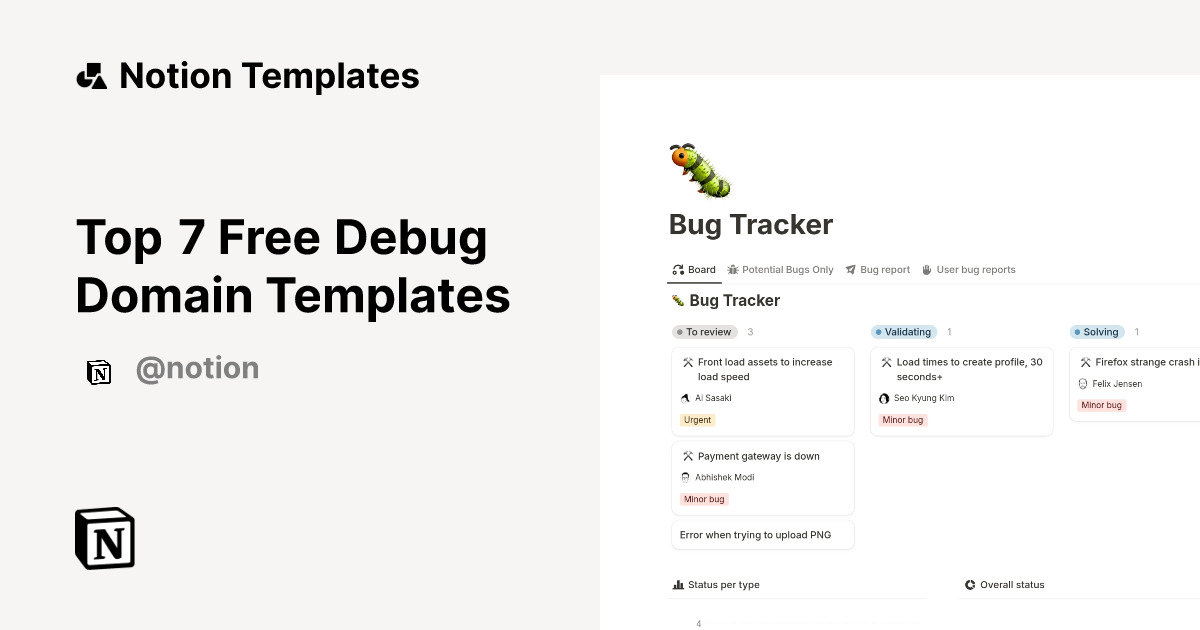 Top 7 Free Debug Domain Templates | Notion Template Marketplace