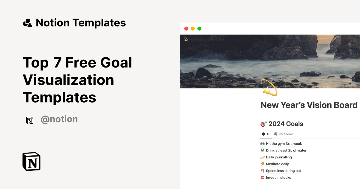 Top 7 Free Goal Visualization Templates | Notion Template Marketplace