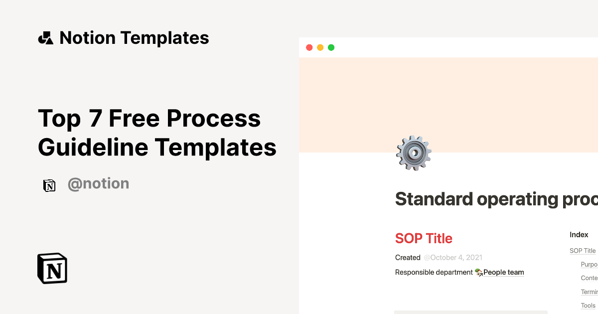 Top 7 Free Process Guideline Templates | Notion Template Marketplace