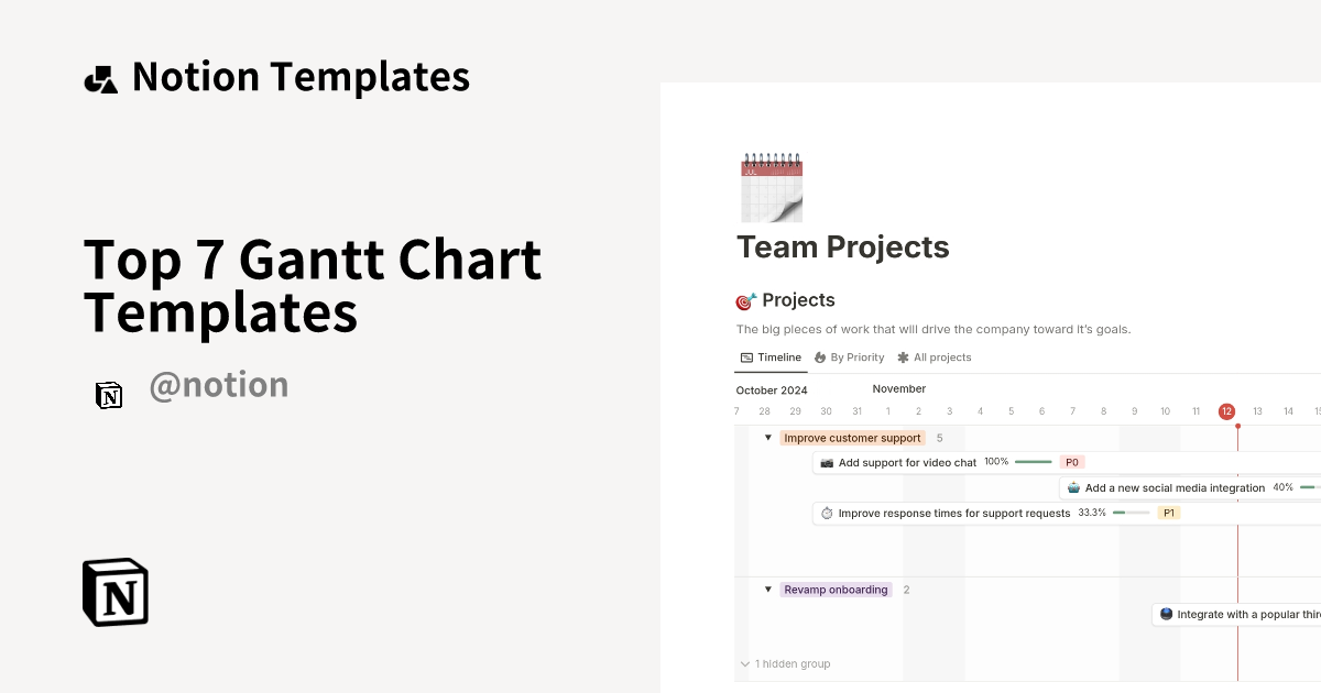 Top 7 Gantt Chart Templates | Notion Template Marketplace