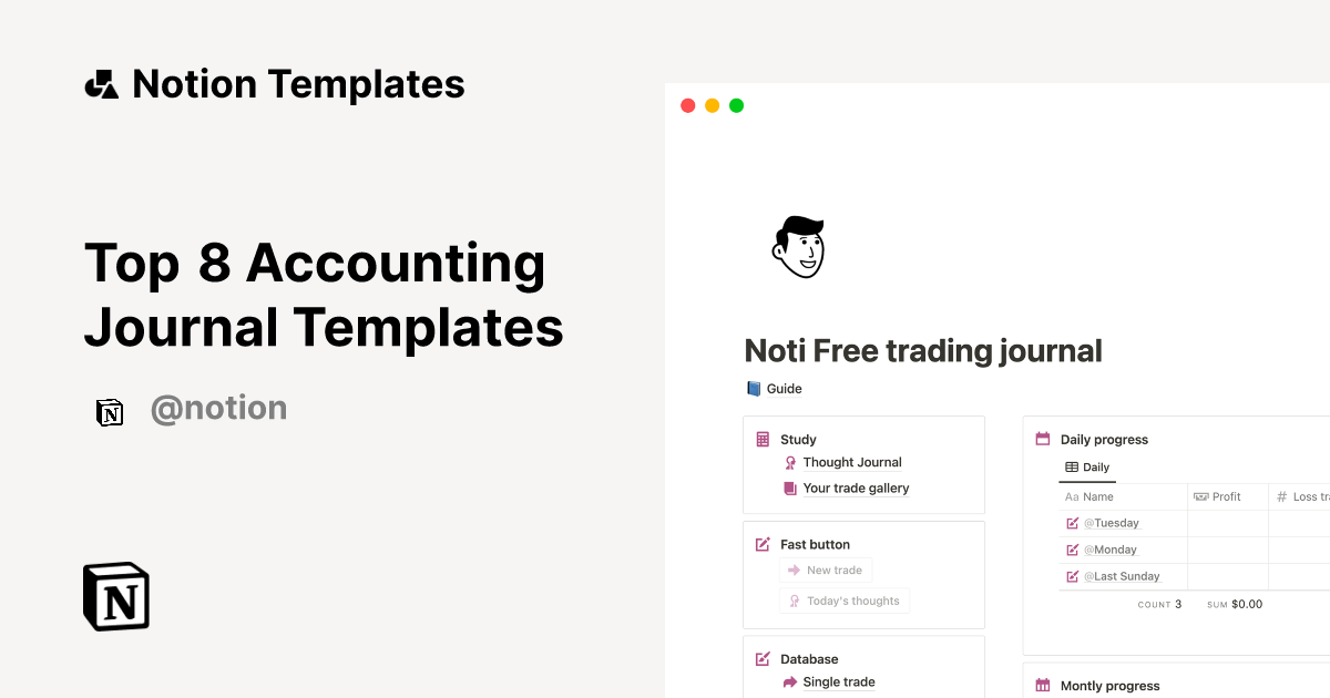 Top 8 Accounting Journal Templates | Notion Template Marketplace