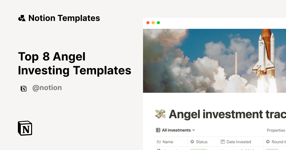 Top 8 Angel Investing Templates | Notion Template Marketplace