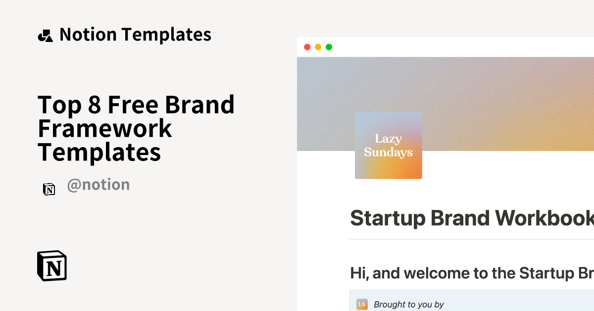 Top 8 Free Brand Framework Templates | Notion Template Marketplace