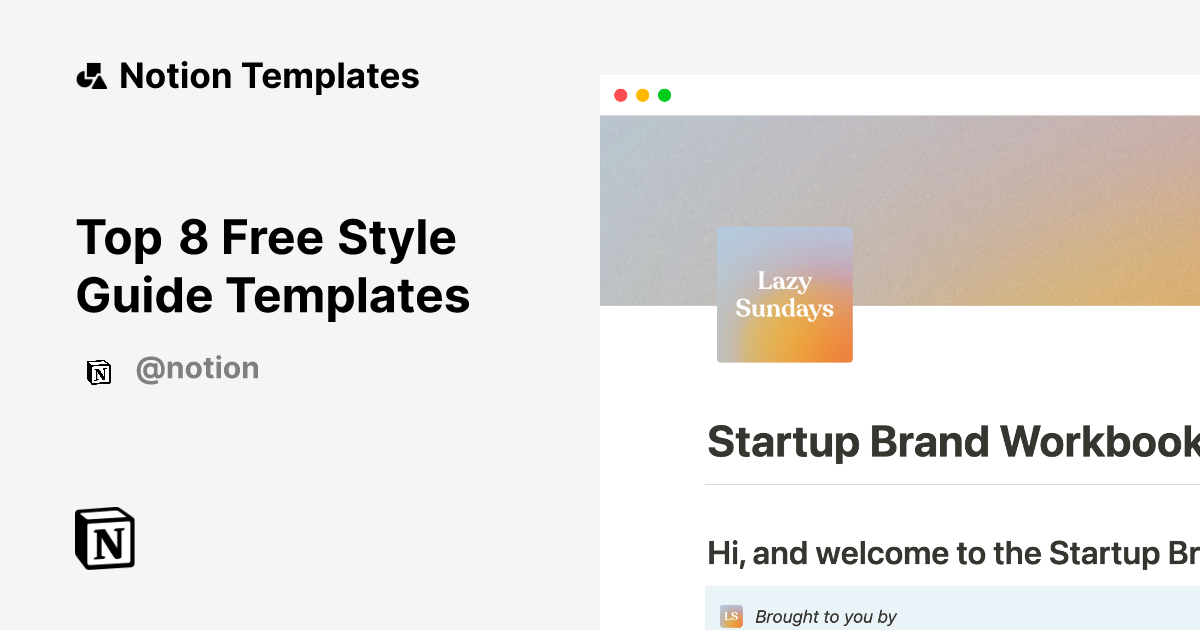 Top 8 Free Style Guide Templates | Notion Template Marketplace