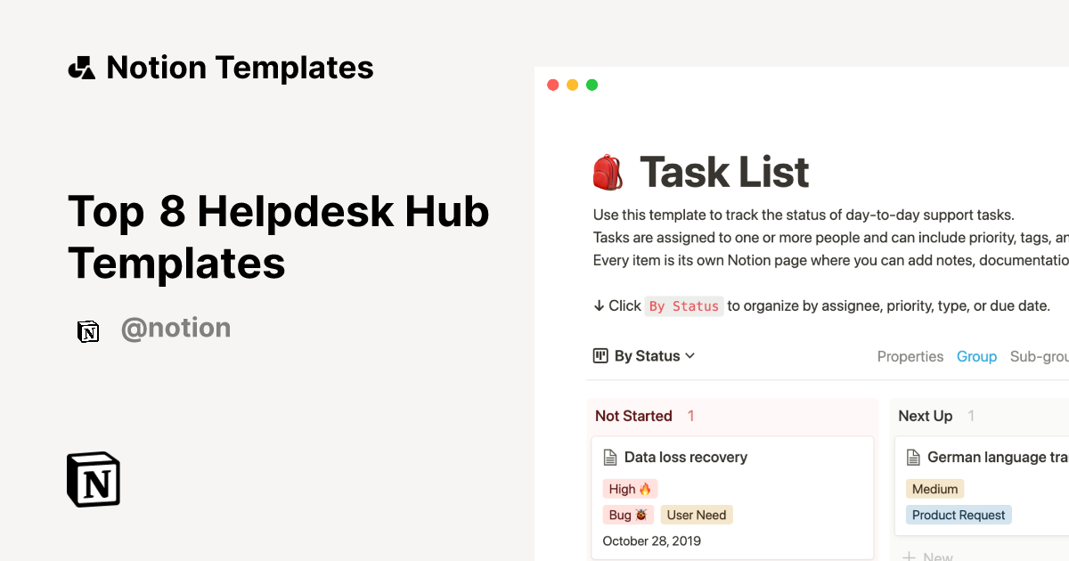 Top 8 Helpdesk Hub Templates | Notion Template Marketplace