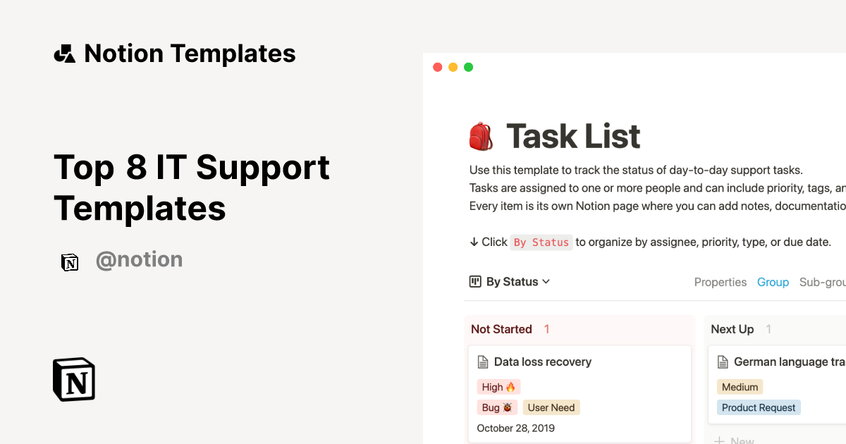Top 8 IT Support Templates | Notion Template Marketplace