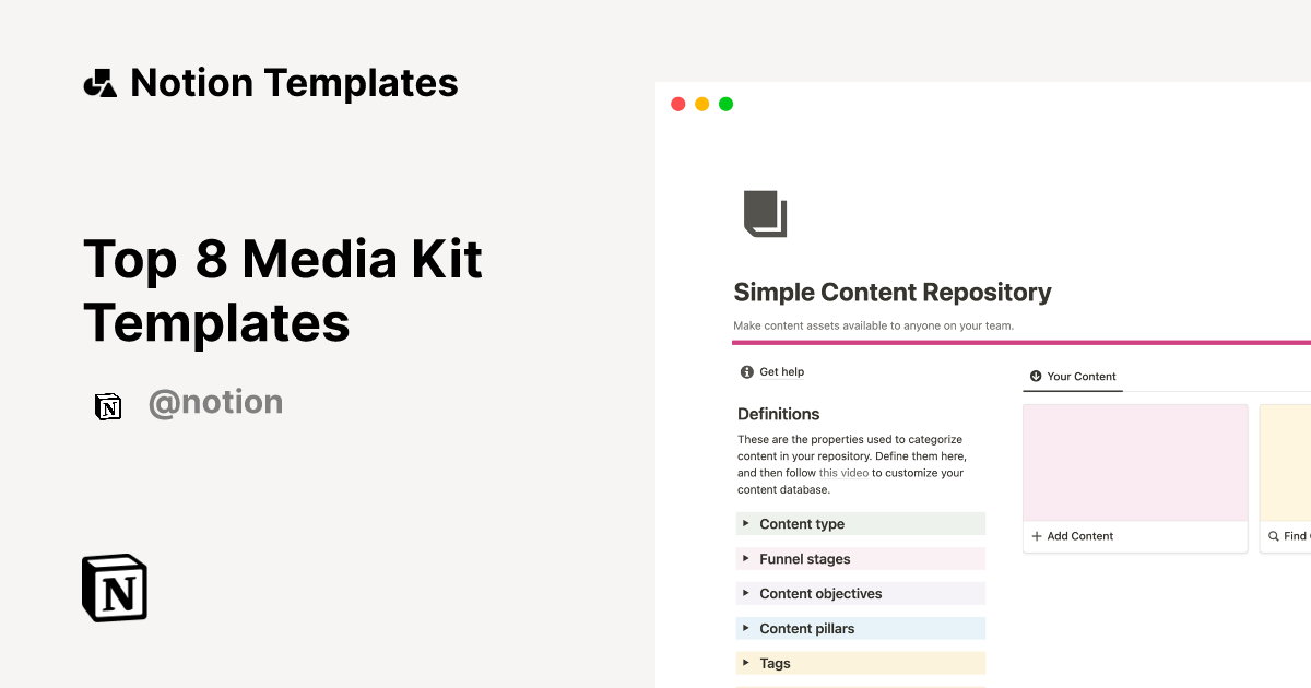 Top 8 Media Kit Templates | Notion Template Marketplace