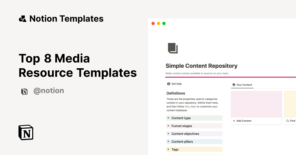 Top 8 Media Resource Templates | Notion Template Marketplace