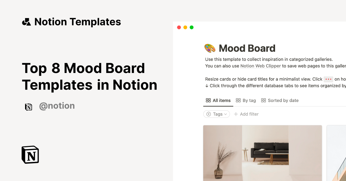 Top 8 Mood Board Templates in Notion | Notion Template Marketplace