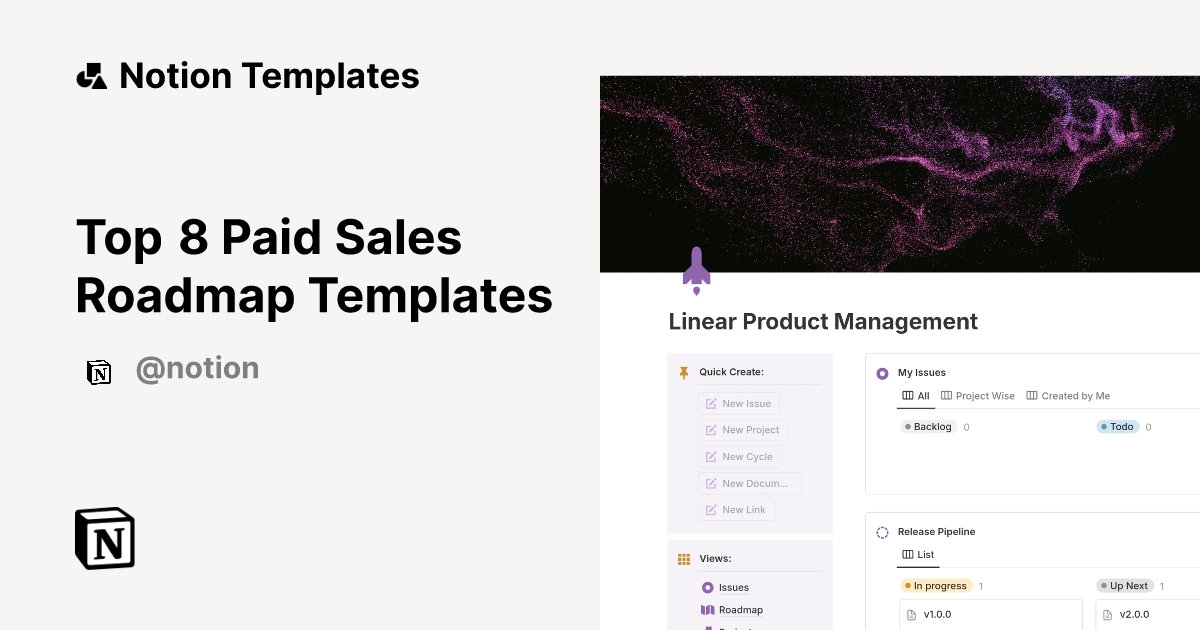 Top 8 Paid Sales Roadmap Templates | Notion Template Marketplace