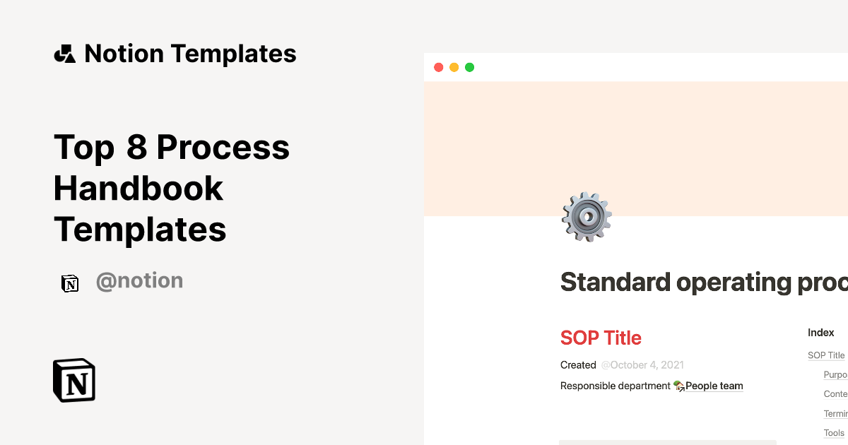 Top 8 Process Handbook Templates | Notion Template Marketplace