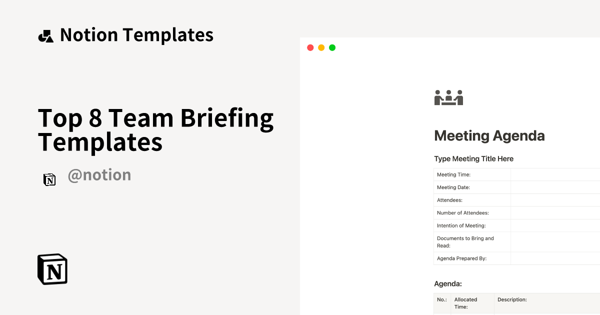Top 8 Team Briefing Templates | Notion Template Marketplace