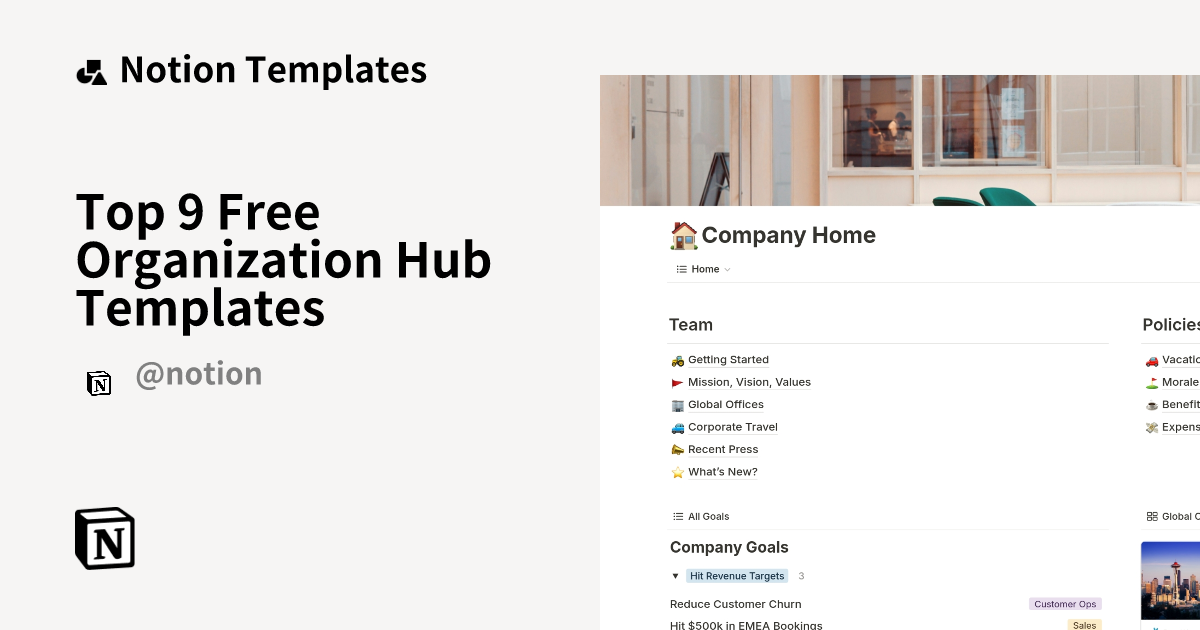 Top 9 Free Organization Hub Templates | Notion Template Marketplace