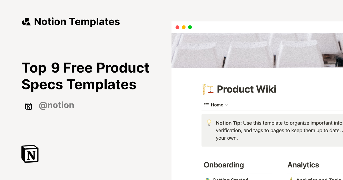 Top 9 Free Product Specs Templates | Notion Template Marketplace