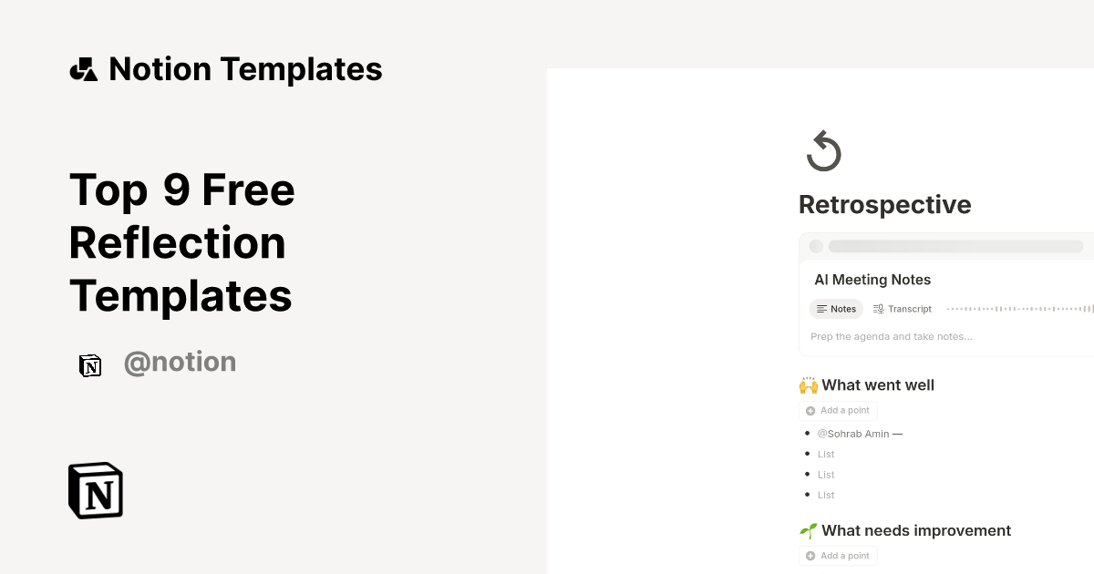 Top 9 Free Reflection Templates | Notion Template Marketplace