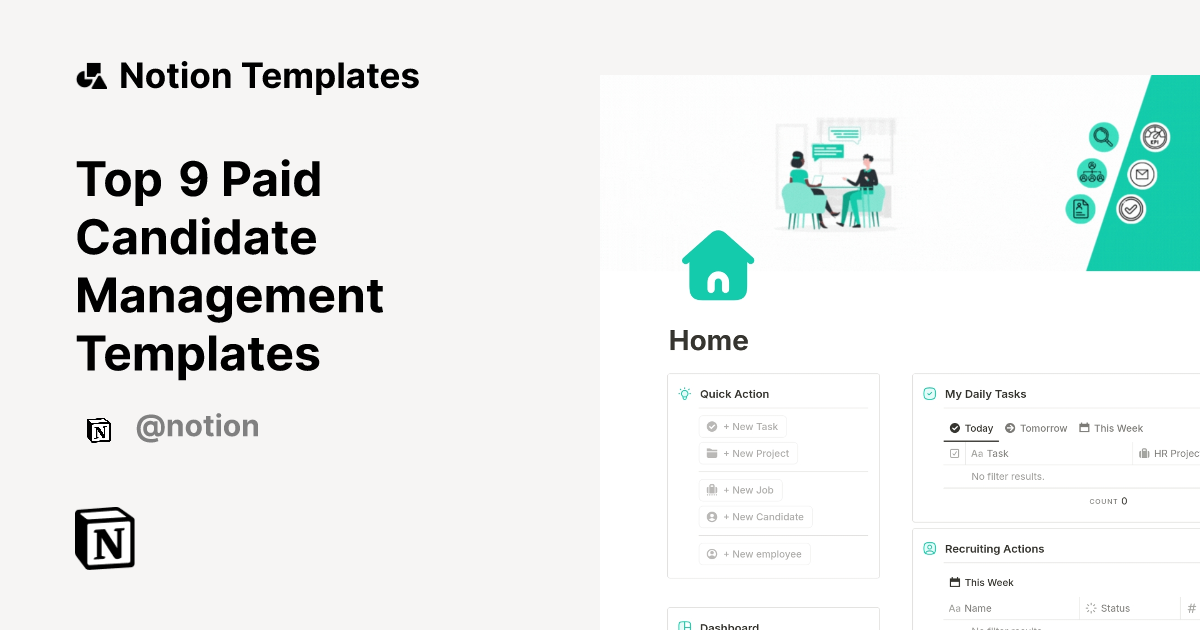 Top 9 Paid Candidate Management Templates | Notion Template Marketplace