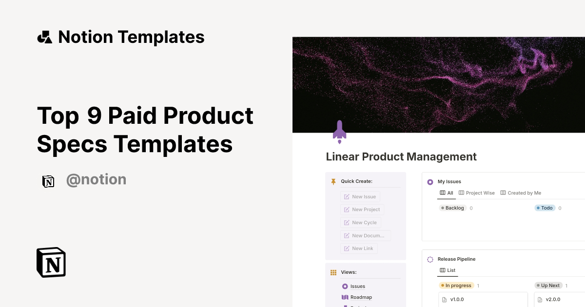 Top 9 Paid Product Specs Templates | Notion Template Marketplace