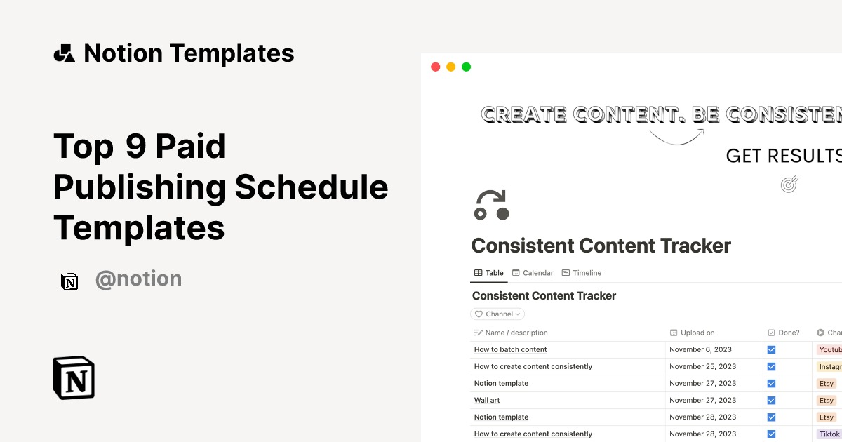 Top 9 Paid Publishing Schedule Templates | Notion Template Marketplace