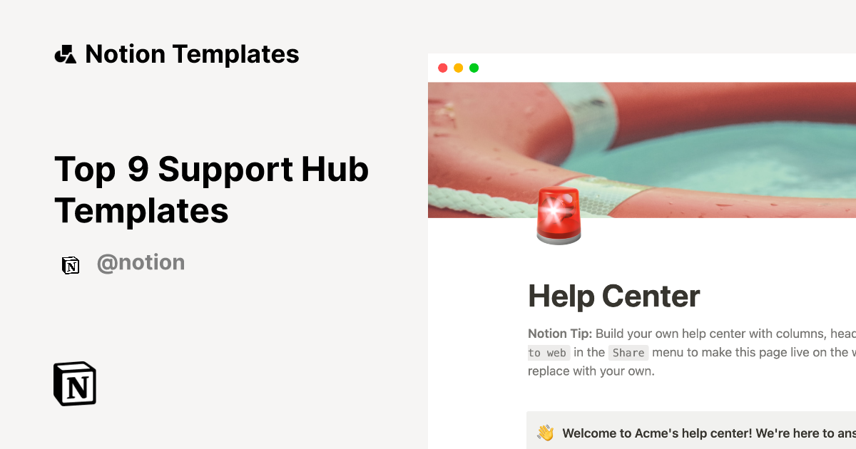 Top 9 Support Hub Templates | Notion Template Marketplace