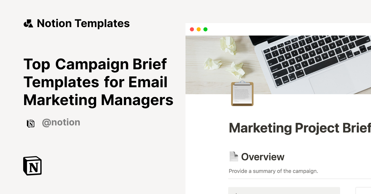 Top Campaign Brief Templates for Email Marketing Managers | Notion ...