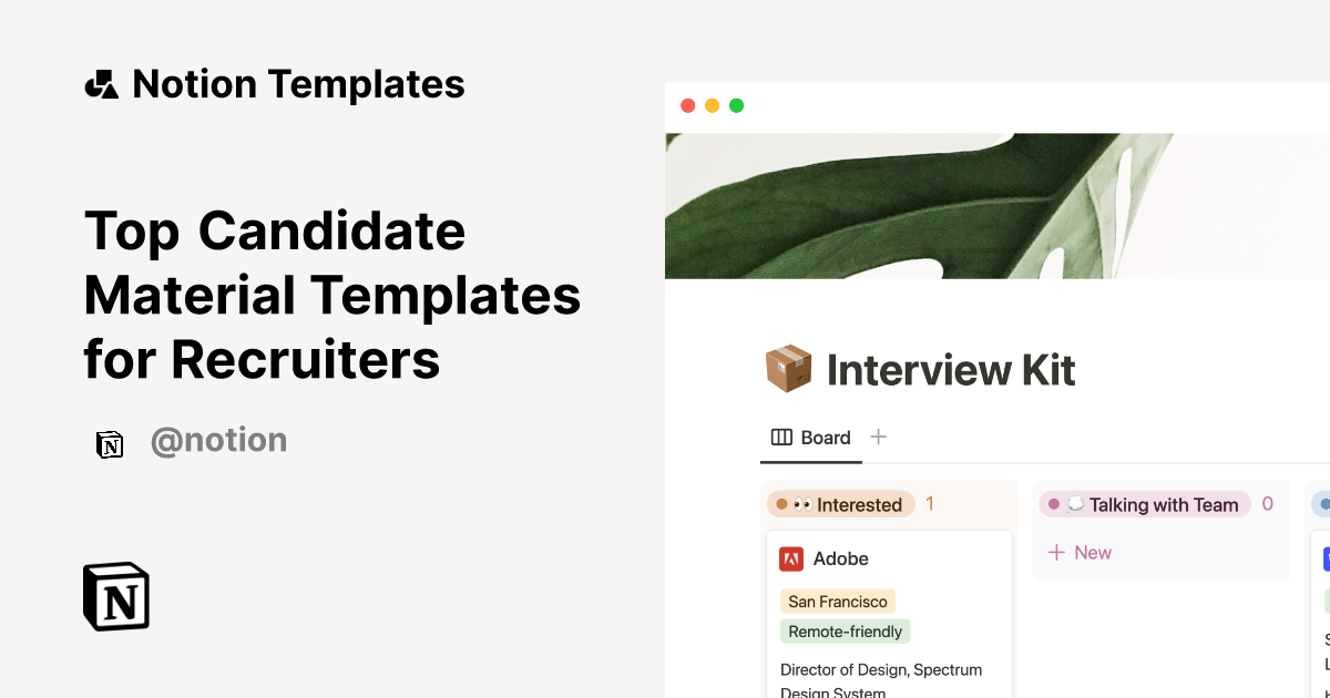 Top Candidate Material Templates for Recruiters | Notion Template ...