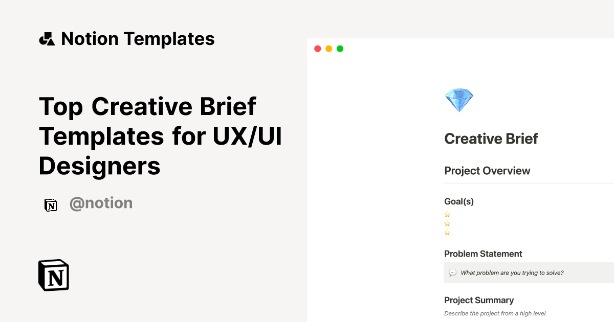 Top Creative Brief Templates for UX/UI Designers | Notion Template ...