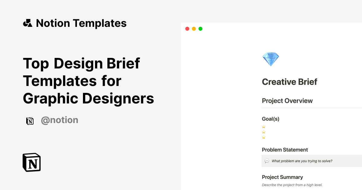 Top Design Brief Templates for Graphic Designers | Notion Template ...