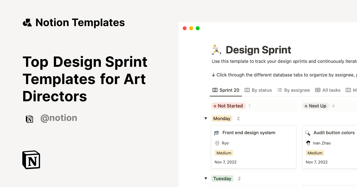 Top Design Sprint Templates for Art Directors | Notion Template Marketplace