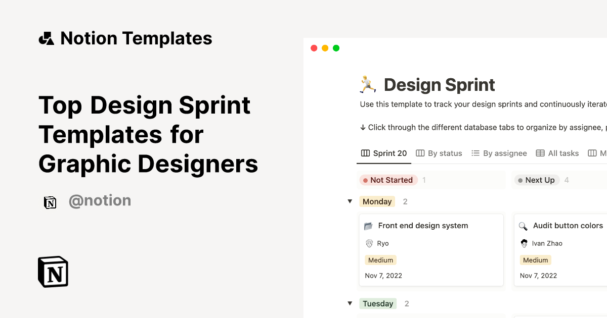 Top Design Sprint Templates for Graphic Designers | Notion Template ...