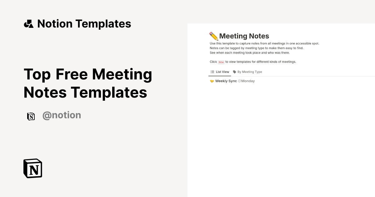 Top Free Meeting Notes Templates | Notion Template Marketplace