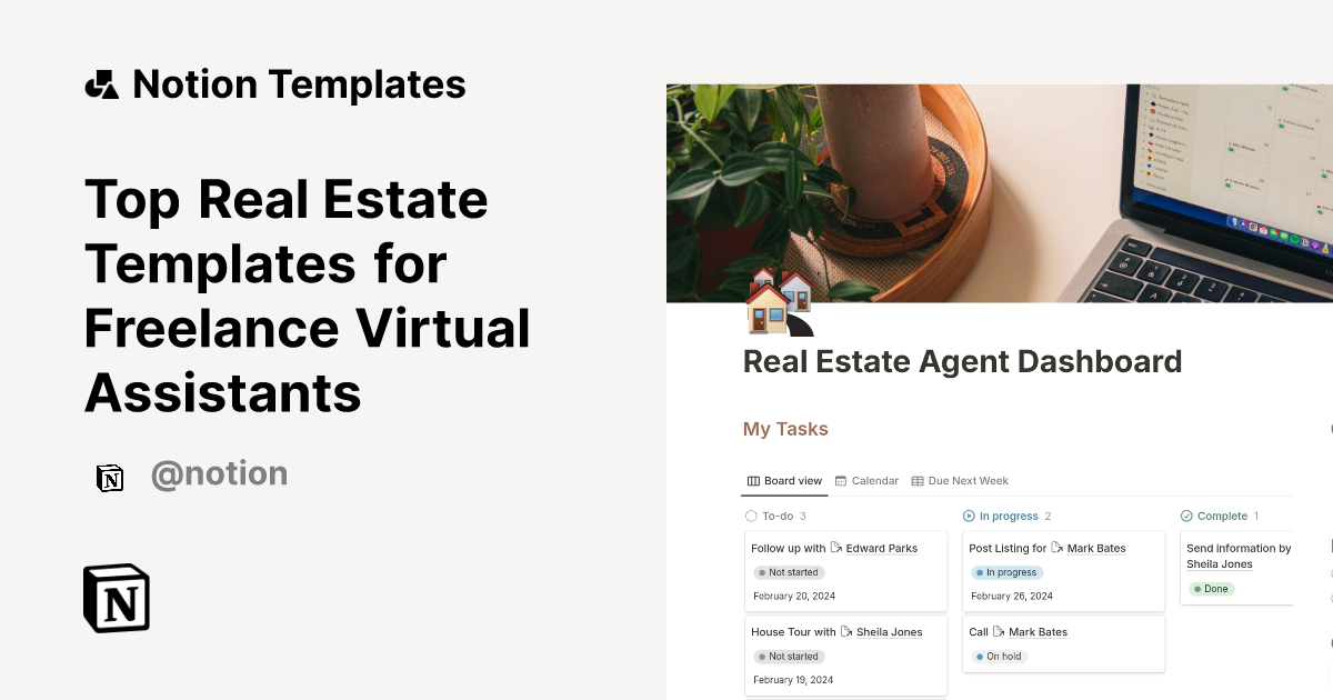 Top Real Estate Templates for Freelance Virtual Assistants | Notion ...