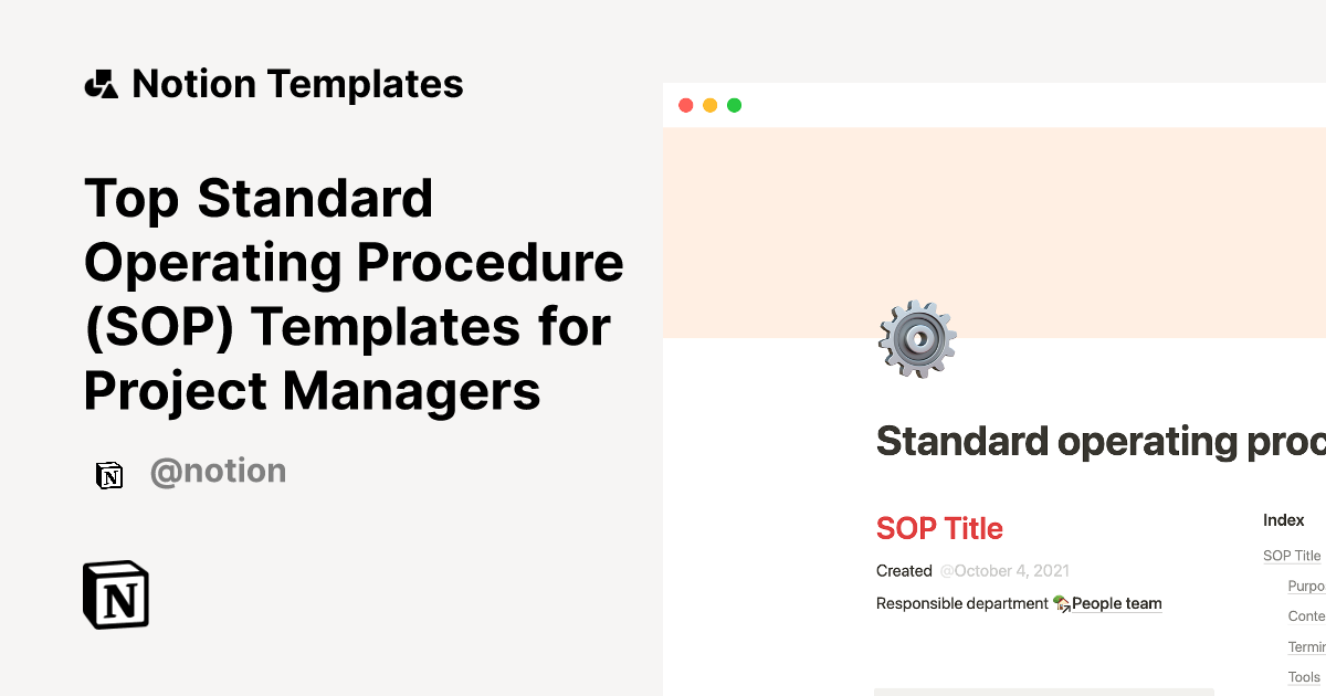 Top Standard Operating Procedure (SOP) Templates for Project Managers ...