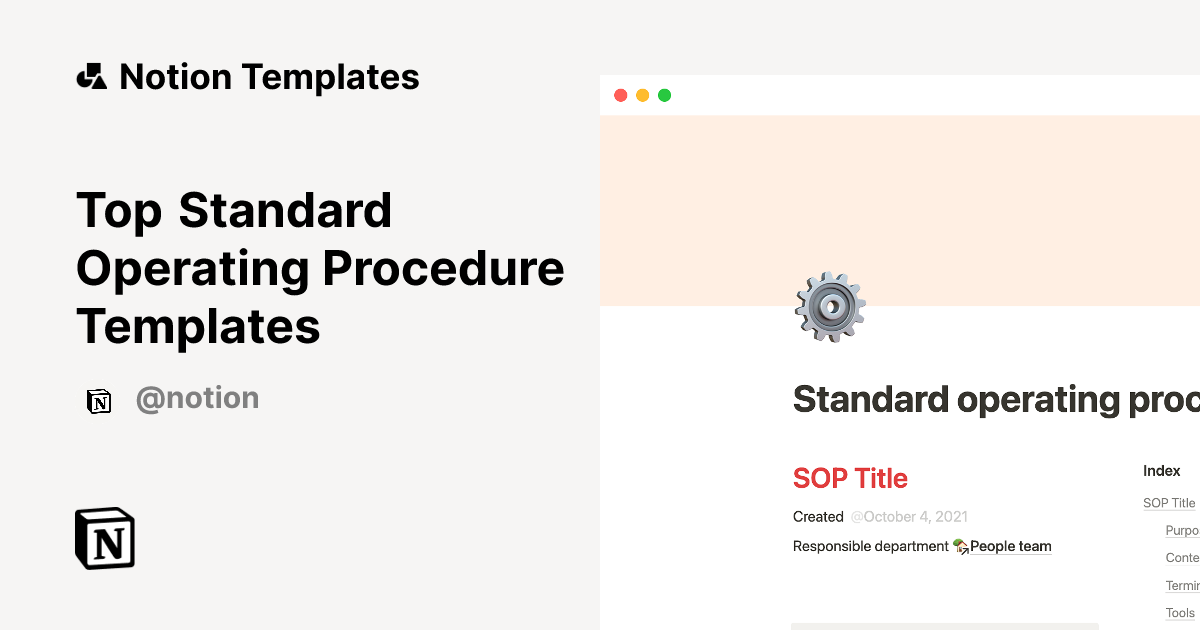 Top Standard Operating Procedure Templates | Notion Template Marketplace