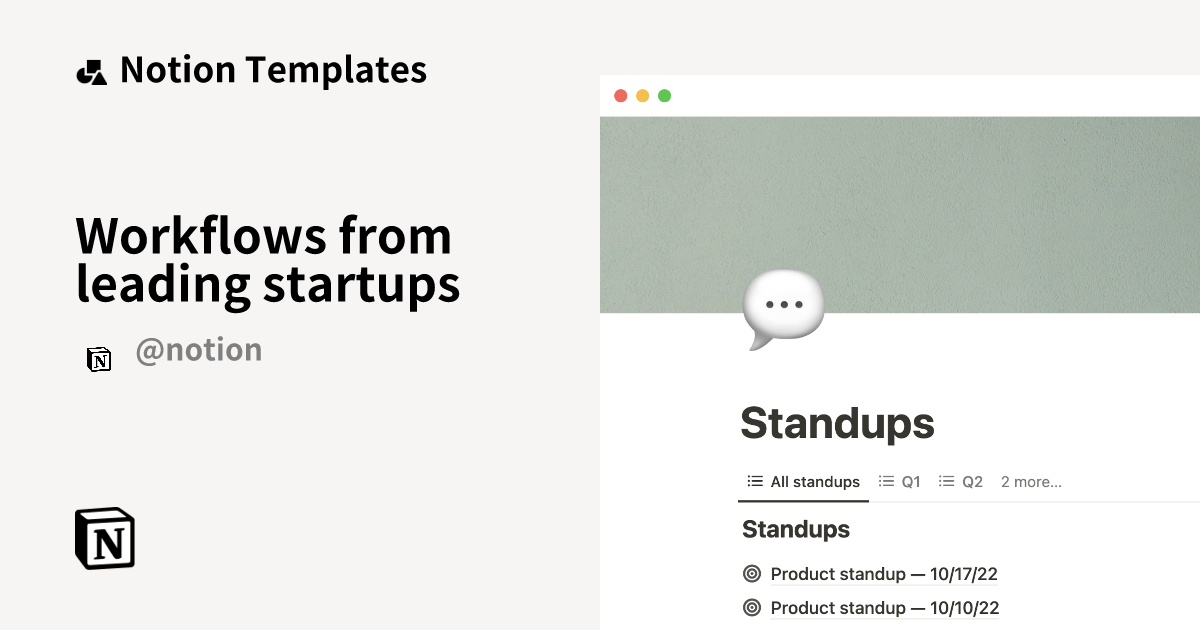 Workflows From Leading Startups Notion Template Marketplace