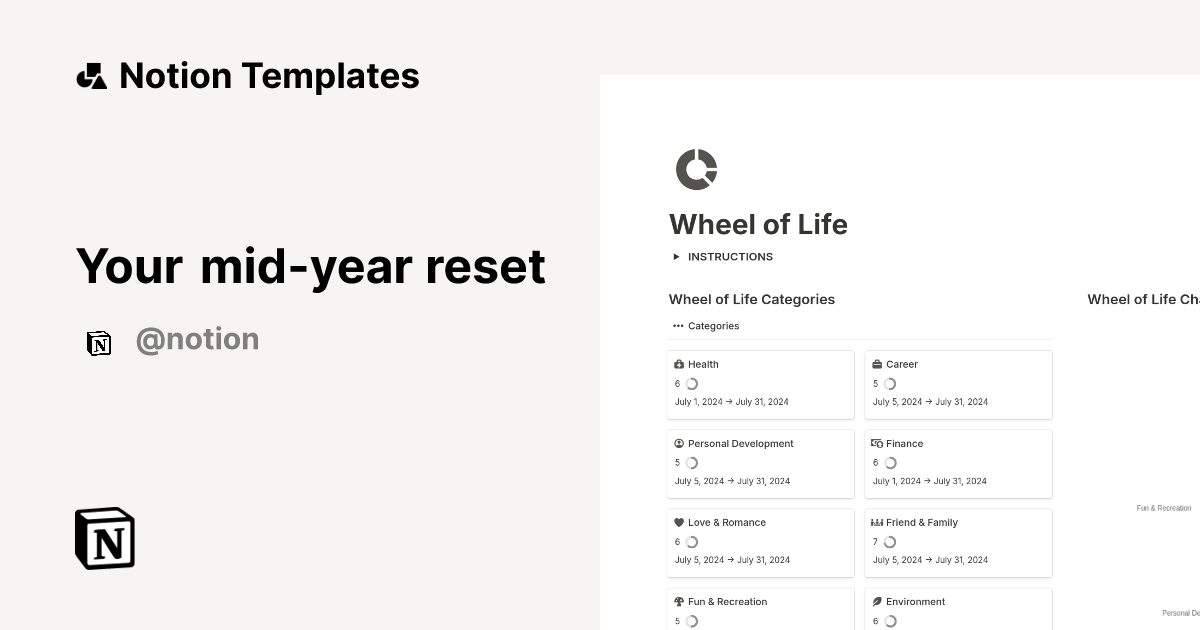 Your mid-year reset | Notion Template Marketplace
