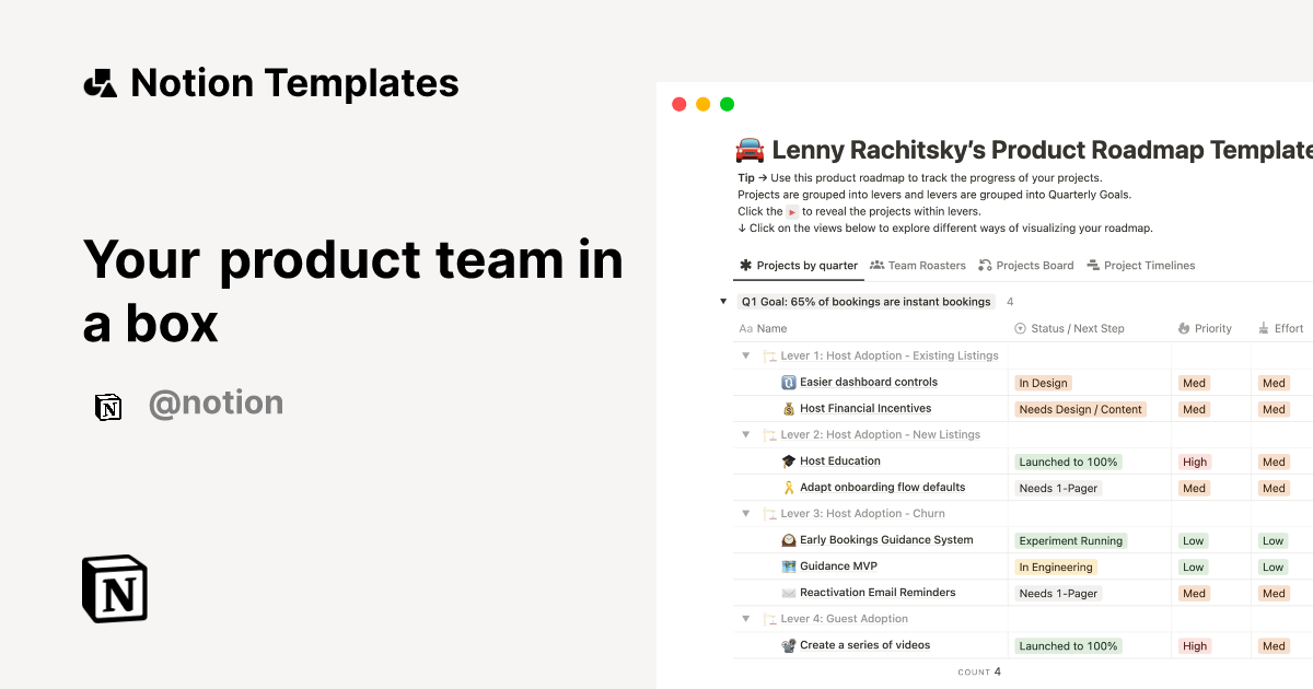 Your product team in a box | Notion Template Marketplace