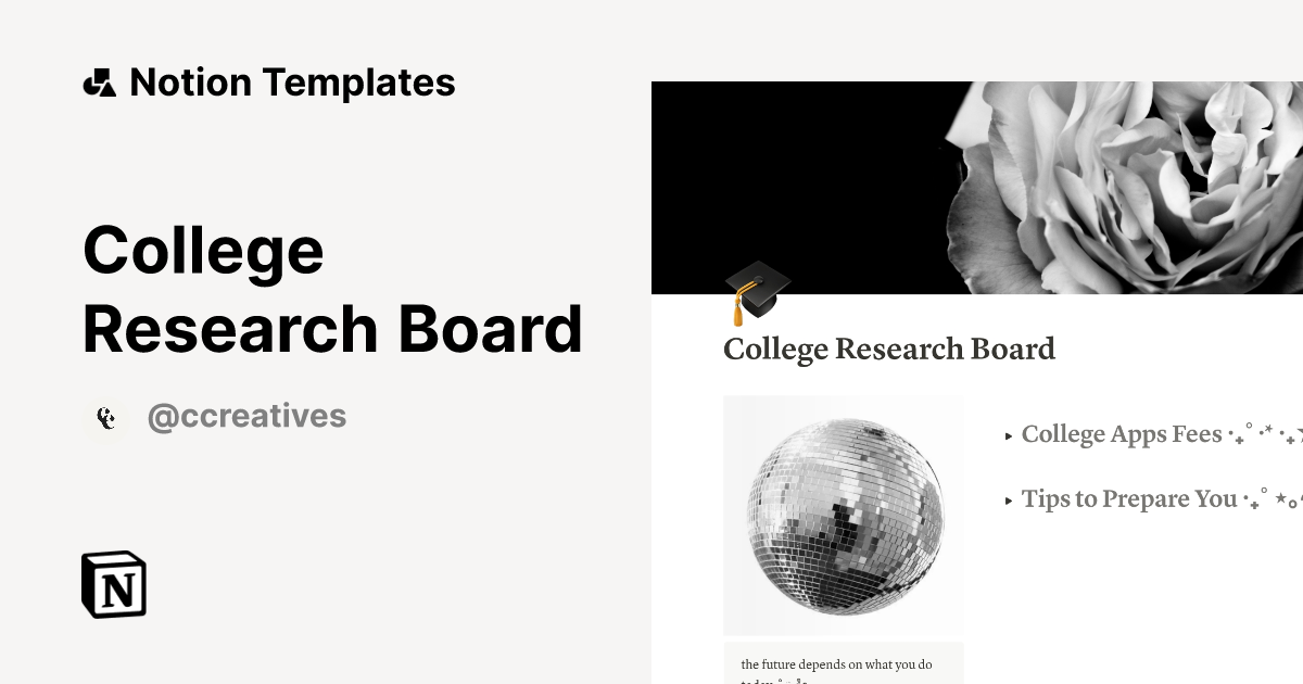 College Research Board Template | Notion Marketplace