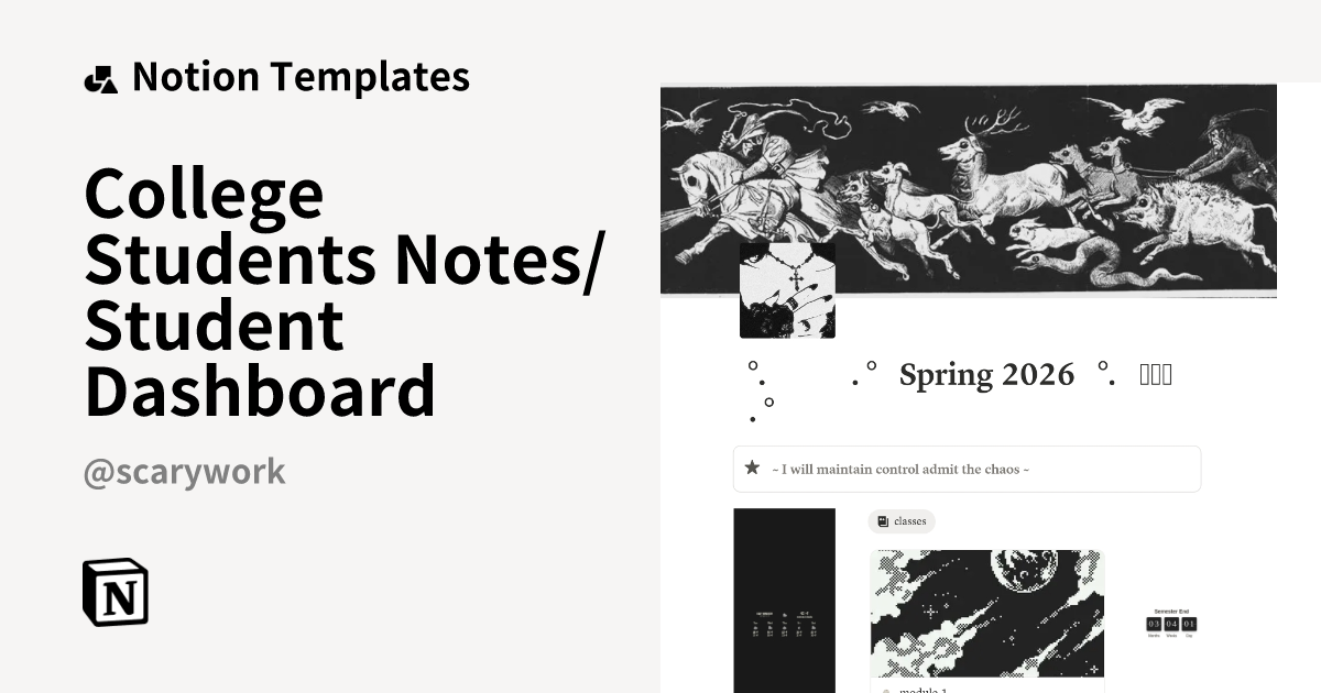 College Students Notes/ Student Dashboard Template | Notion Marketplace