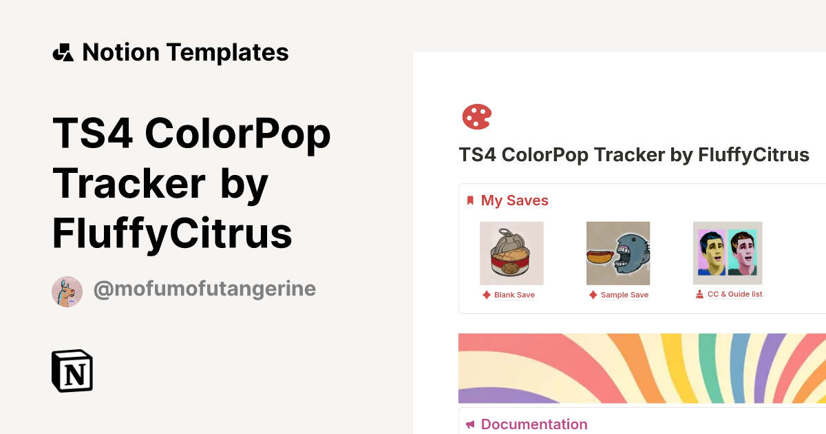 TS4 ColorPop Tracker by FluffyCitrus Template by MofumofuTangerine ...