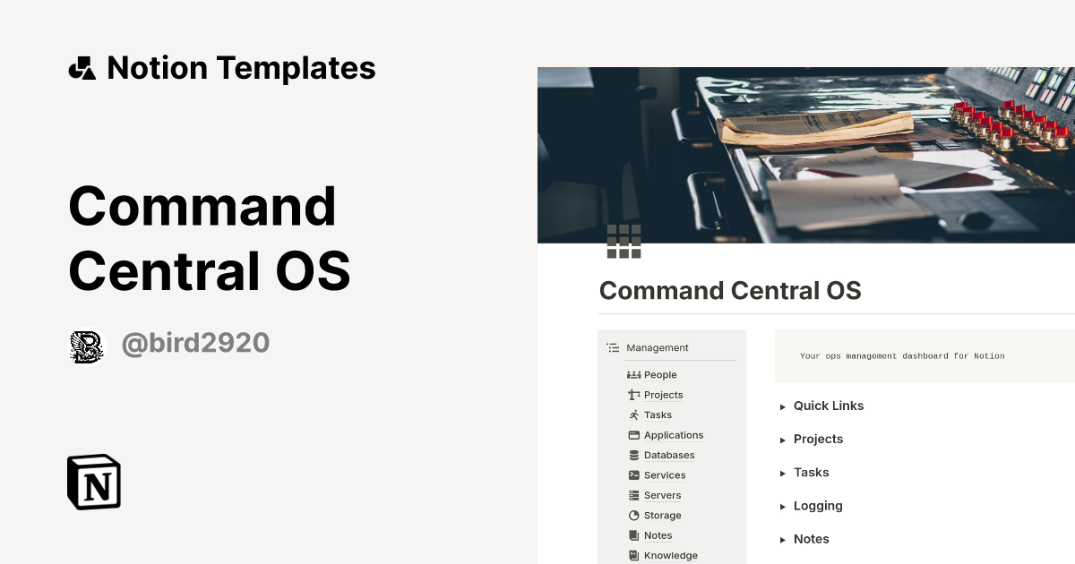 Command Central OS Template | Notion Marketplace