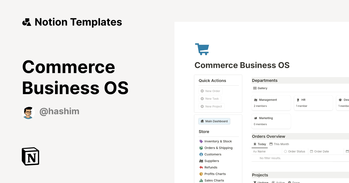 Commerce Business OS Template | Notion Marketplace
