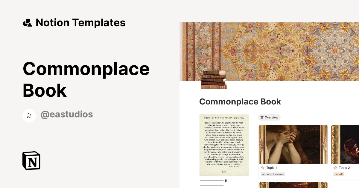 Commonplace Book Template | Notion Marketplace