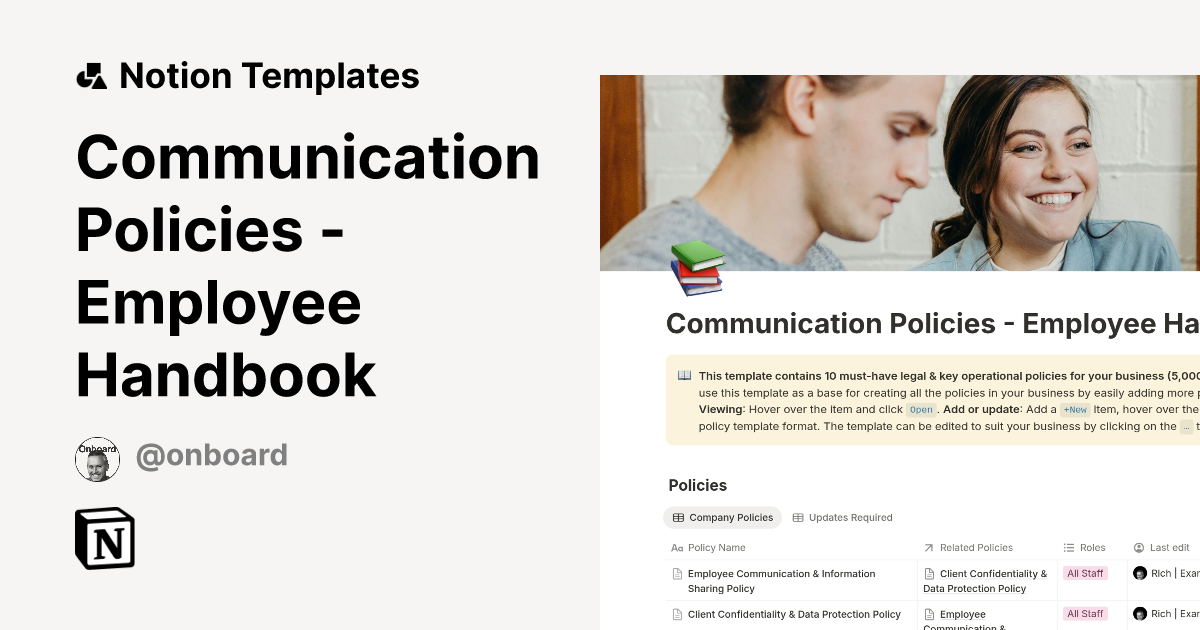 Communication Policies - Employee Handbook Template | Notion Marketplace