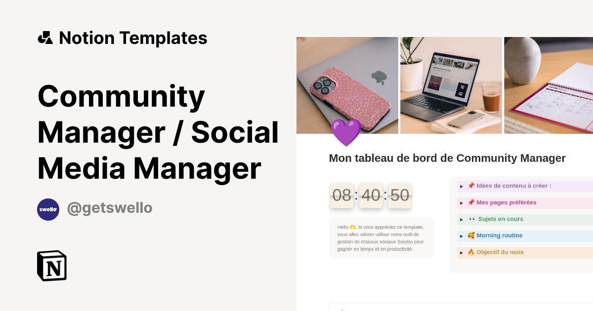 Community Manager / Social Media Manager Template | Notion Marketplace