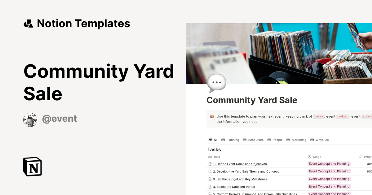 Community Yard Sale Template | Notion Marketplace