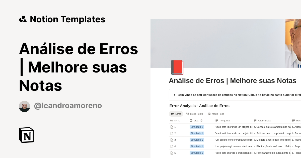Como melhorar as notas em provas? Template by Leandro Antonio Moreno ...