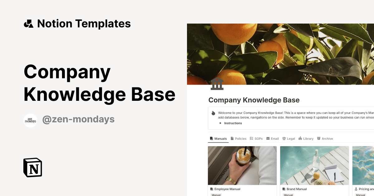 Company Knowledge Base Template | Notion Marketplace