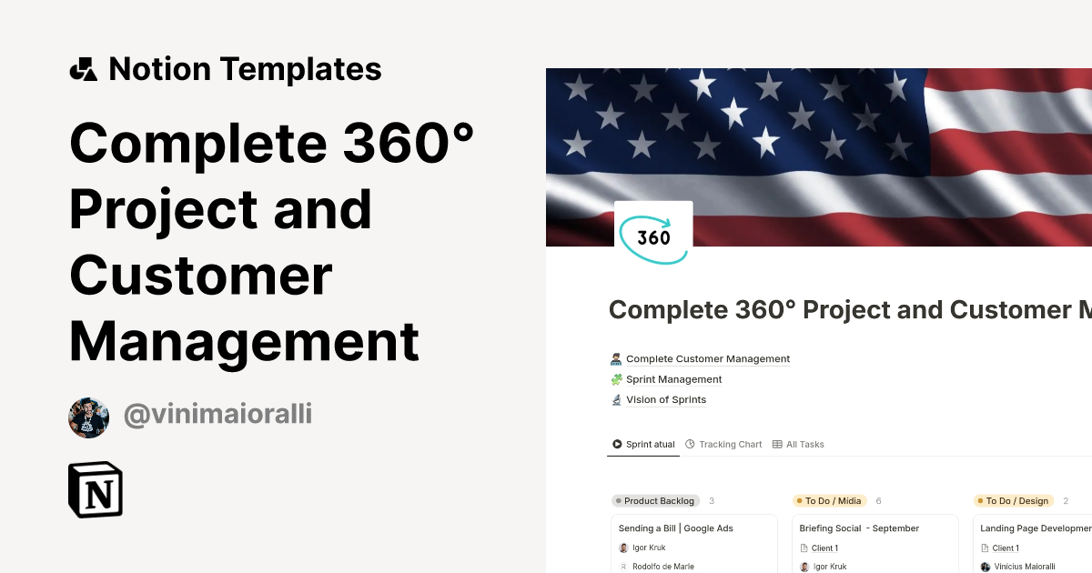 Complete 360° Project and Customer Management Template by Vinicius ...